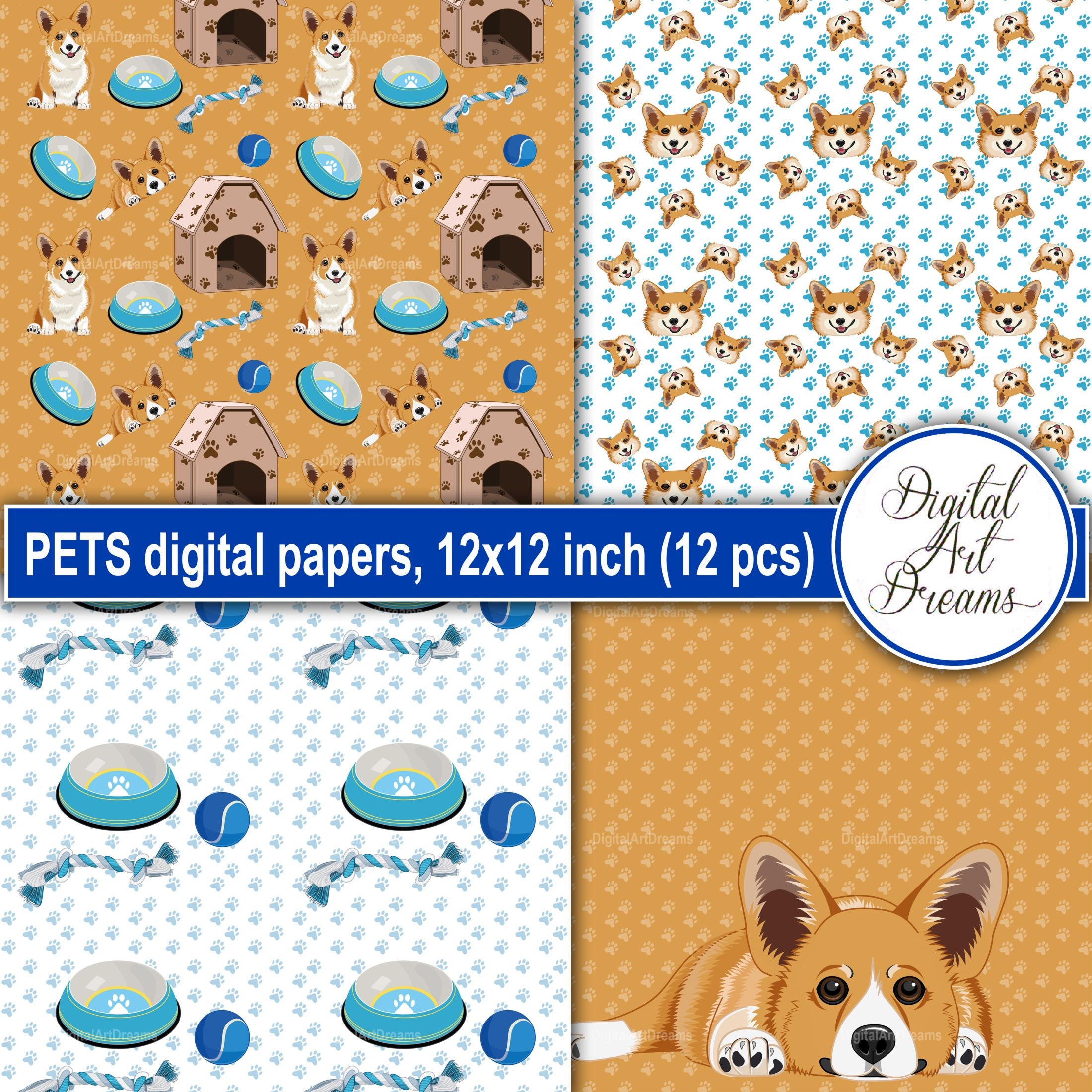 Dog Scrapbook Paper Digital Scrapbook Pages Card - Etsy