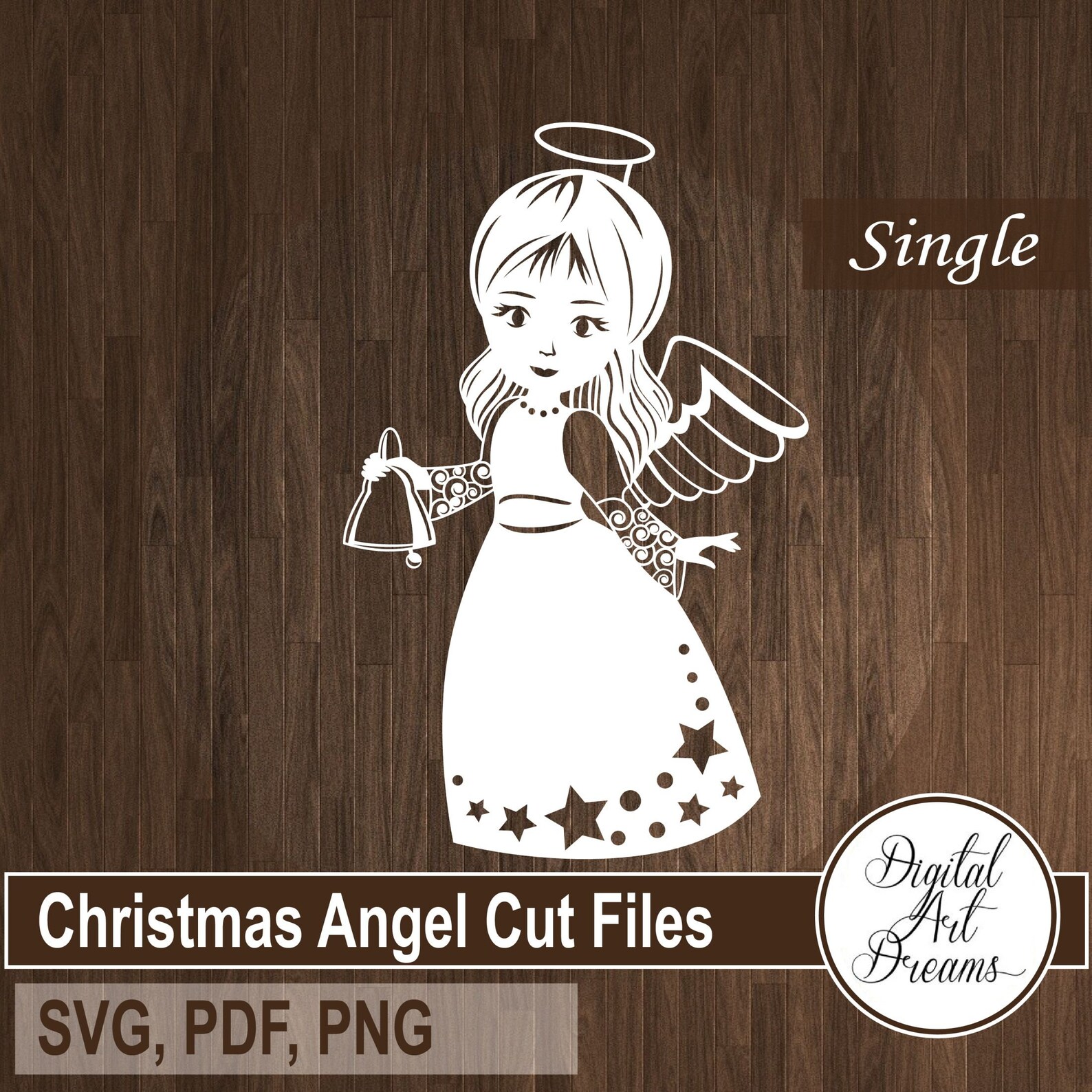 Christmas Angel Girl SVG Cut, Papercutting Template PDF, Holiday ...