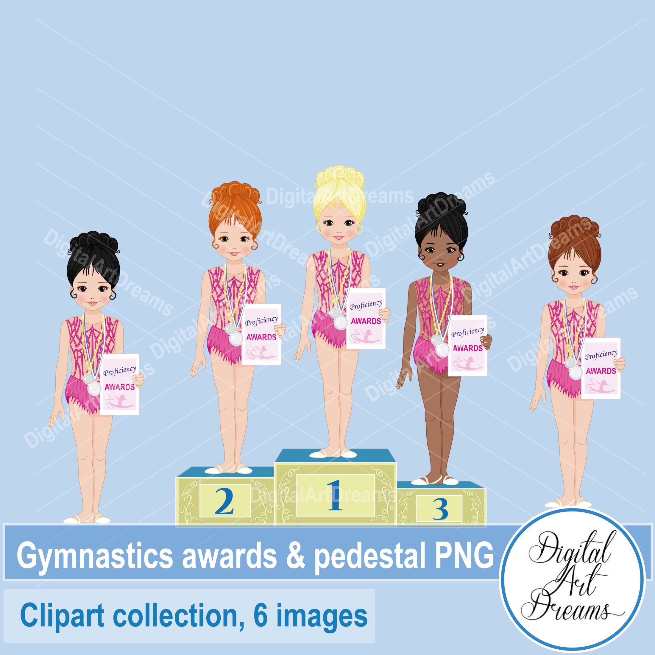Little Girl Gymnast Clipart, Gymnastic Girls, Cute Character Clip Art ...
