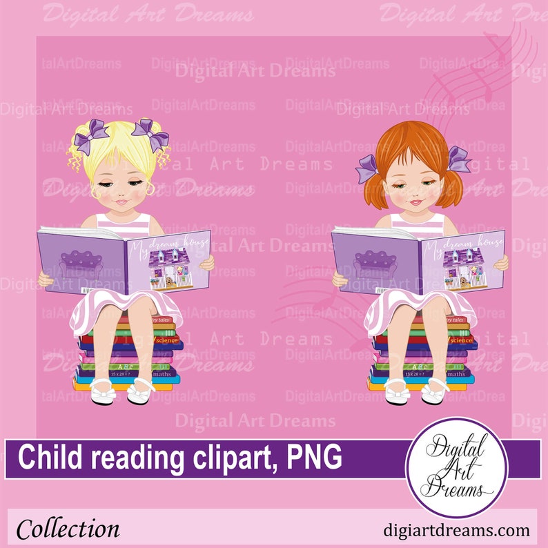 Girl With Books Clipart School Clip Art Reading Clipart - Etsy