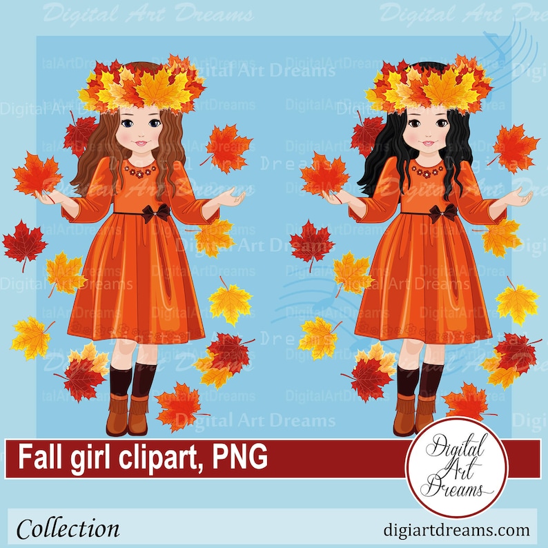 Fall Girl Clipart Autumn Girl Png Fall Clip Art Cute - Etsy