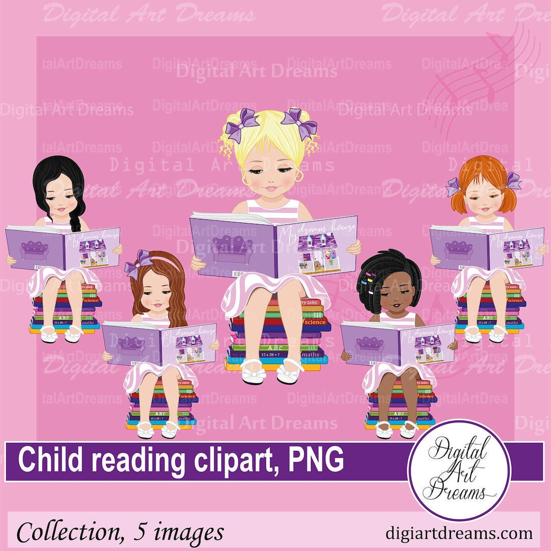 Girl With Books Clipart - School Clip Art - Reading Clipart - Pupil ...