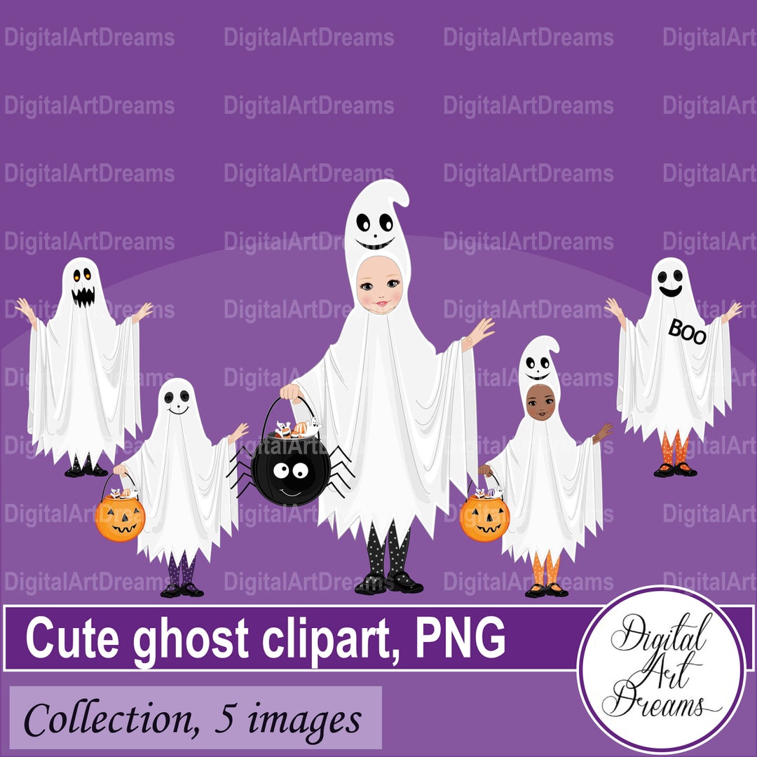 Ghost Clipart - Halloween Clipart - Little Girl Png - Cute Characters ...