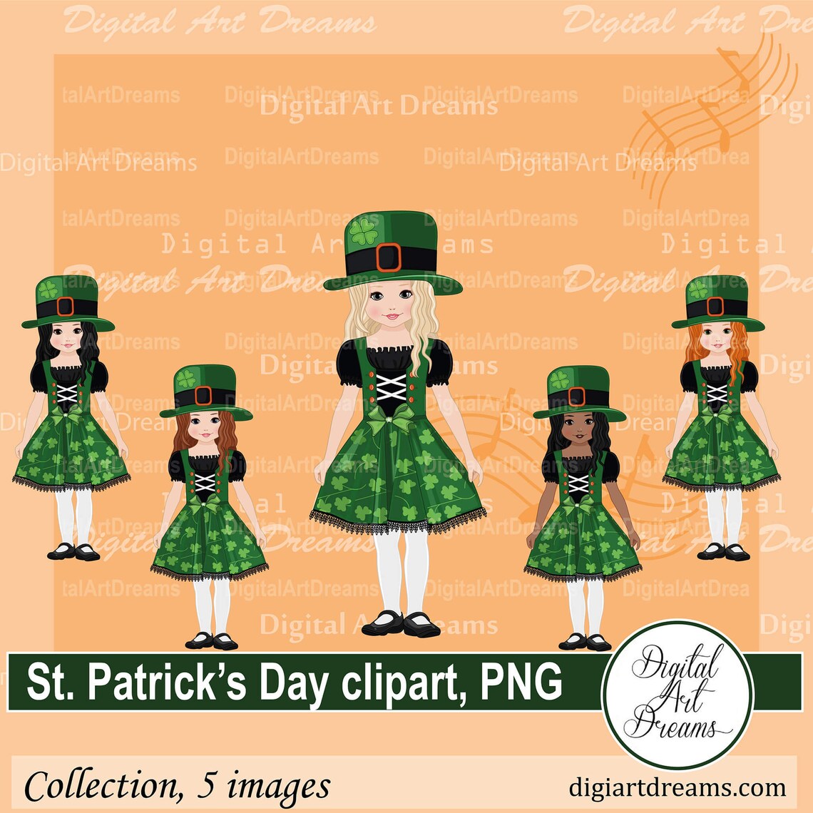 St Patricks Day Clipart Girl Clipart Leprechaun Clipart | Etsy