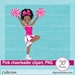Cheerleader Clipart - Girls in Pink Uniform - Cute Little Girls Clipart ...