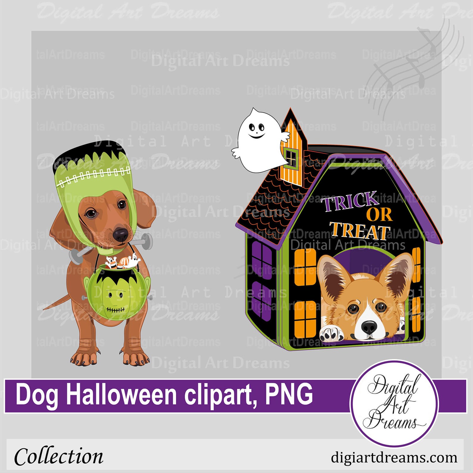 Halloween Dog Clip Art Animal Clipart Dachshund Clipart - Etsy