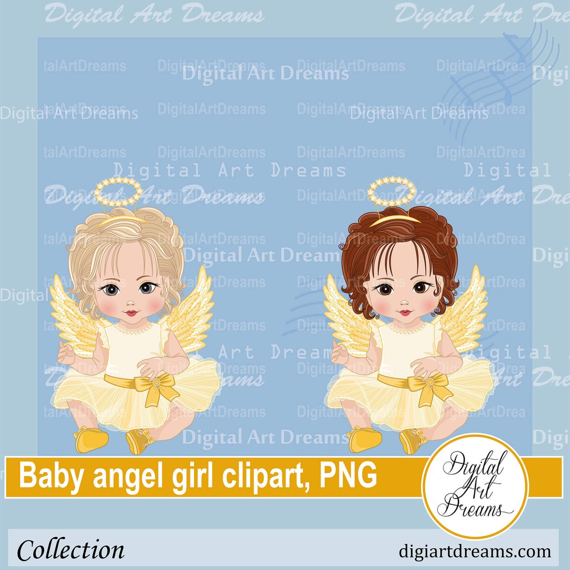 Baby Angel Clipart Golden Angel Clipart Baby Girl Png - Etsy