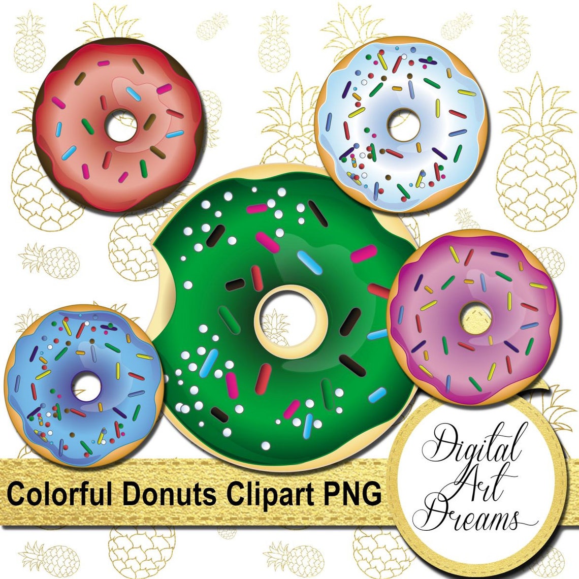 Donut Clipart Doughnut Images Donuts Clip Art PNG Chocolate - Etsy