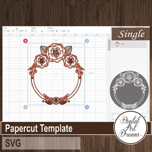 Roses Frame - Round Frame SVG - Floral Paper Cut Art - SVG for Cricut ...
