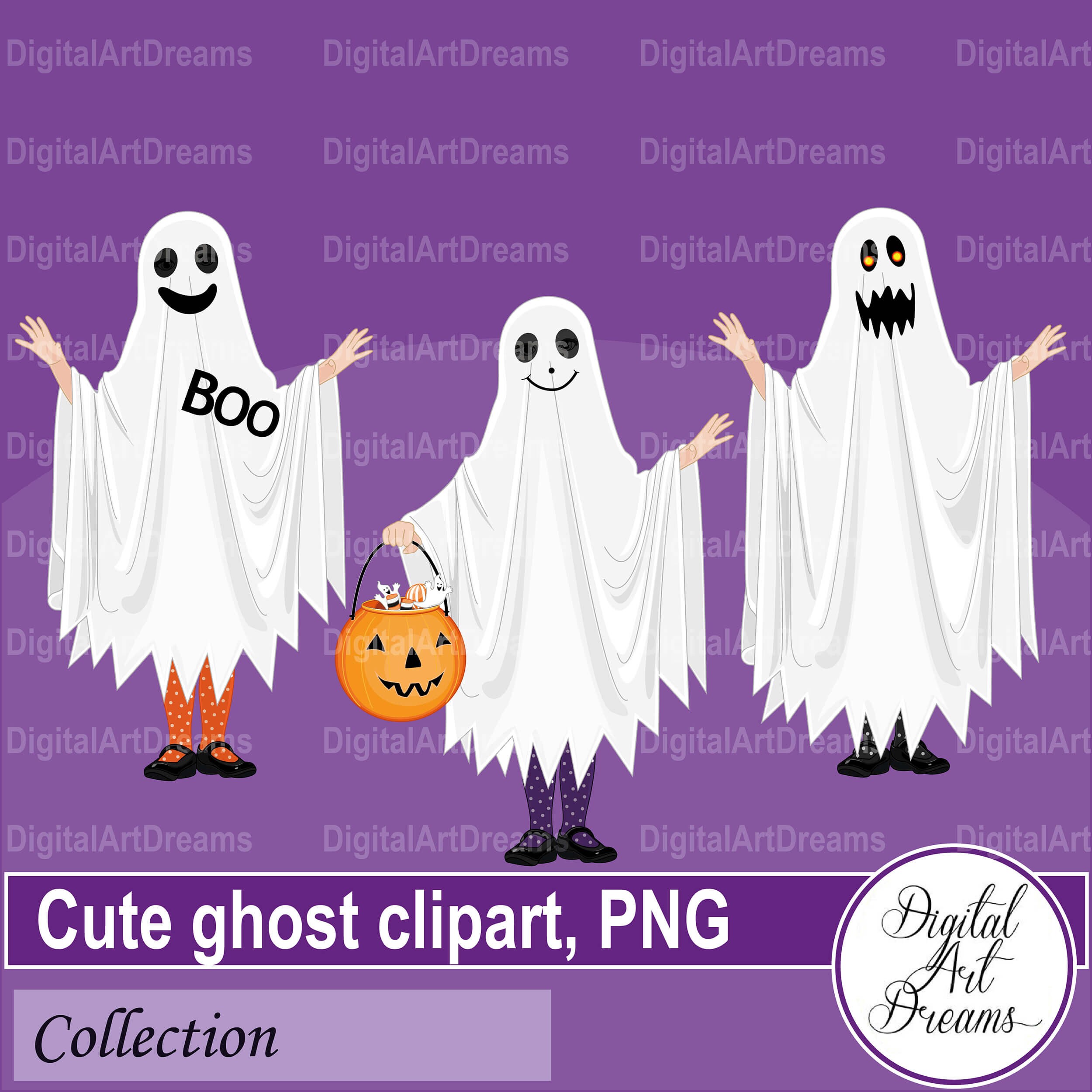 Ghost Clipart Halloween Clipart Little Girl Png Cute - Etsy