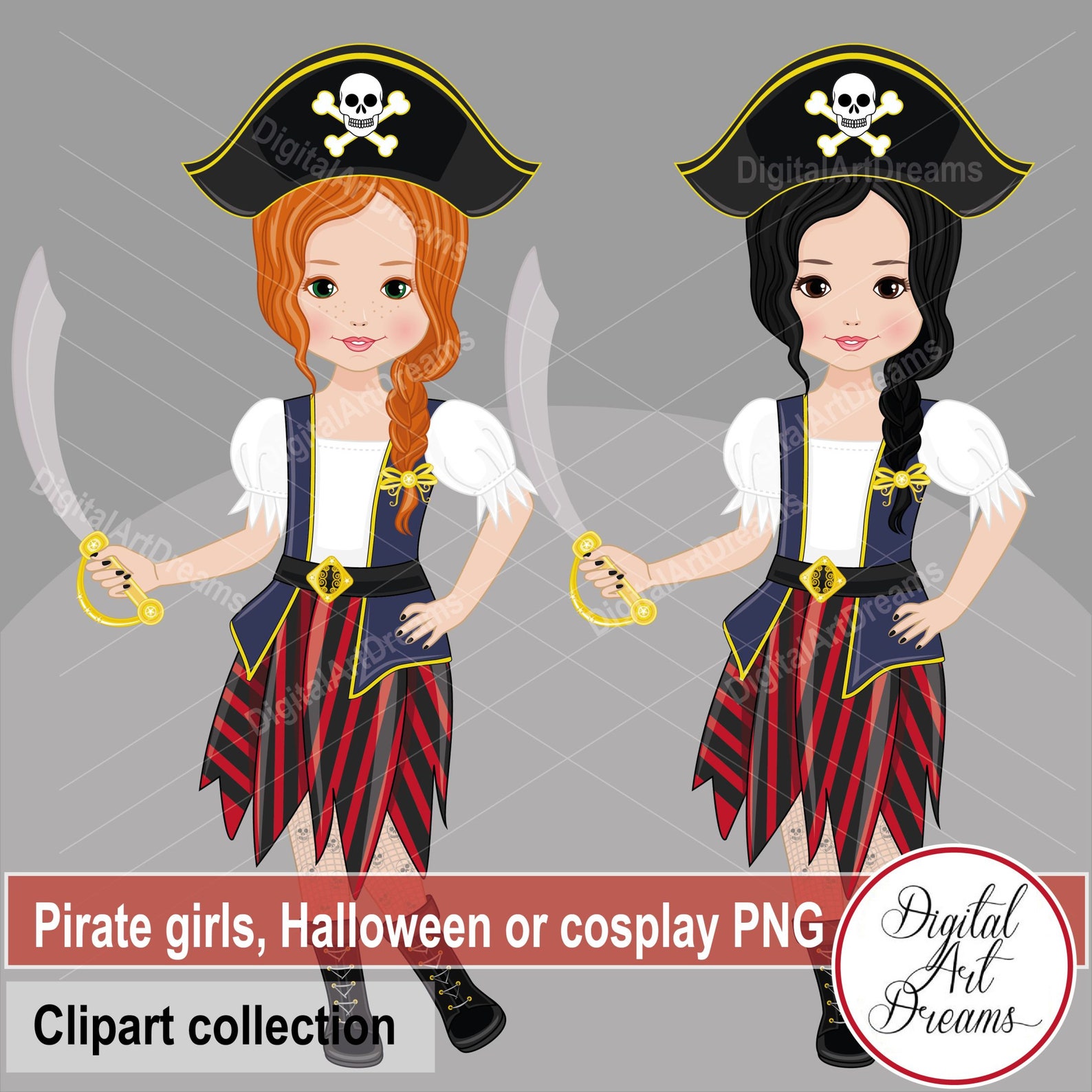 Cute Pirate Clipart Girl Clipart Character Design - Etsy Australia