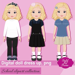 Paper Doll Dress up - Printable Paper Dolls - School Uniform Clipart ...