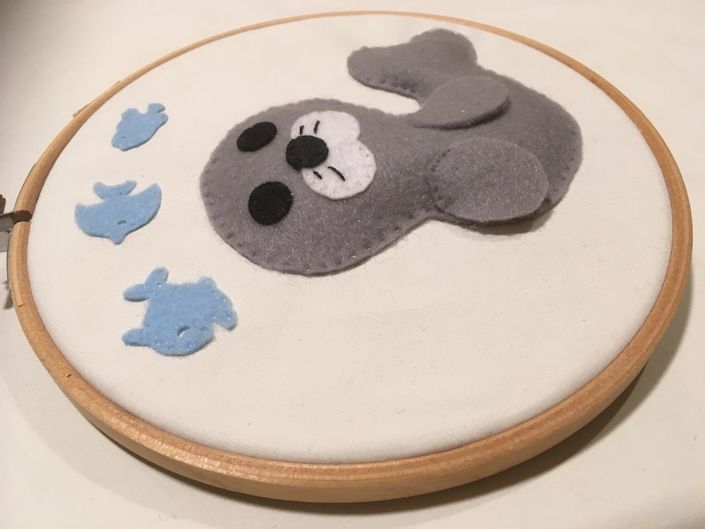 Seal Hoop Art Handmade Seal and Fish Wall Art Room Decor - Etsy