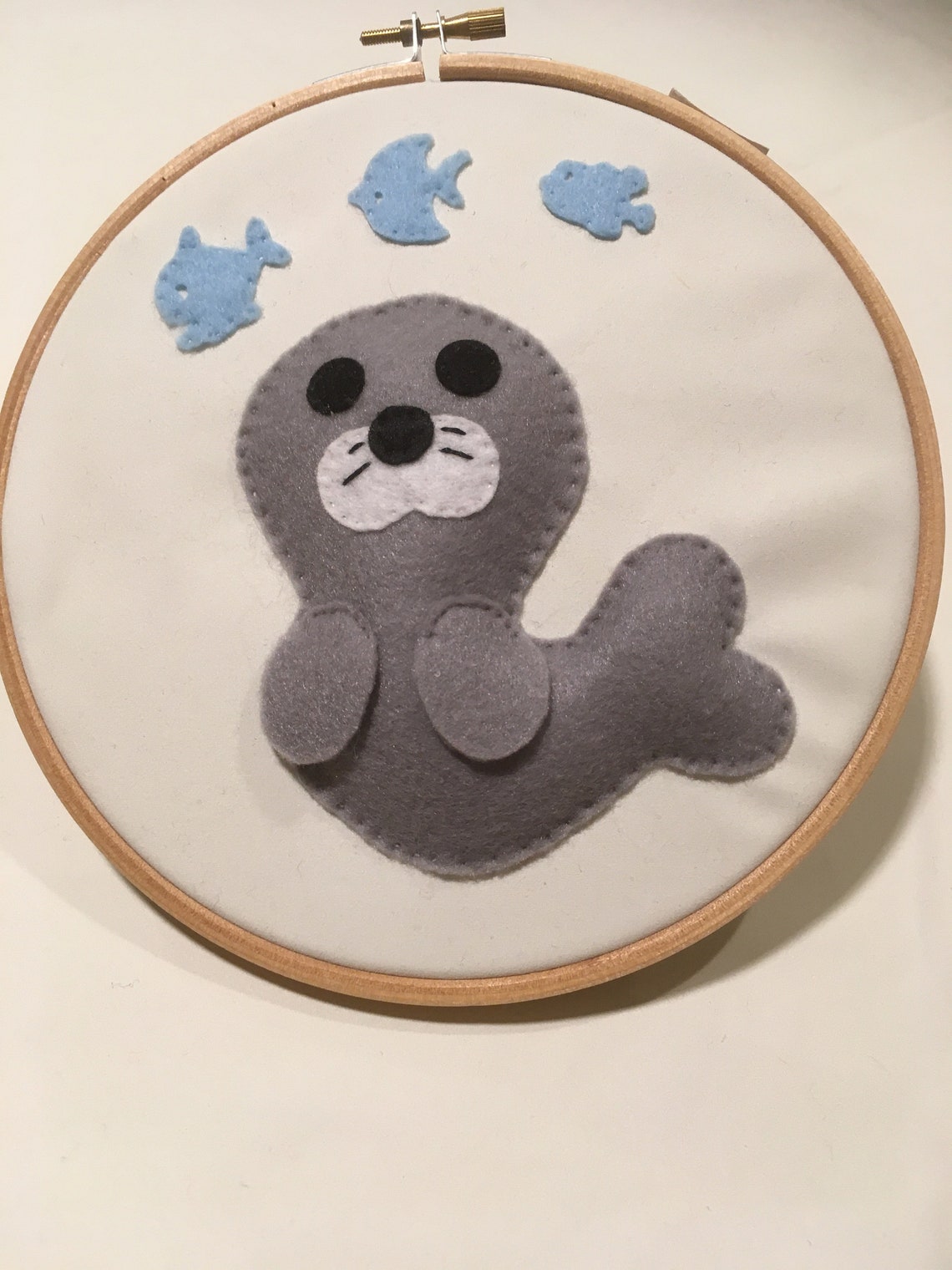 Seal Hoop Art Handmade Seal and Fish Wall Art Room Decor - Etsy