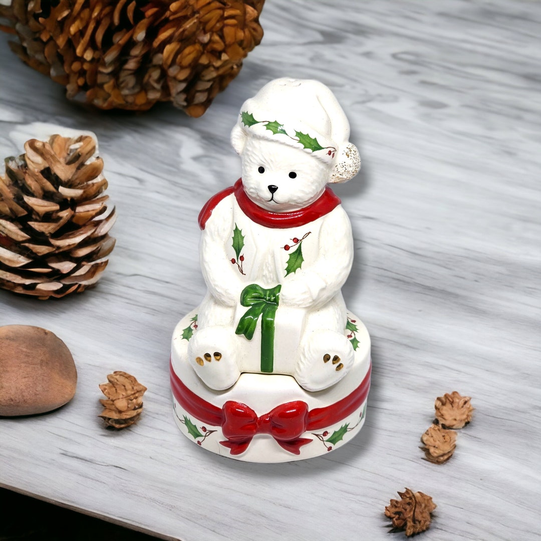 2003 Teddy Bear on Stackable Drum by Lenox Holiday Salt & - Etsy