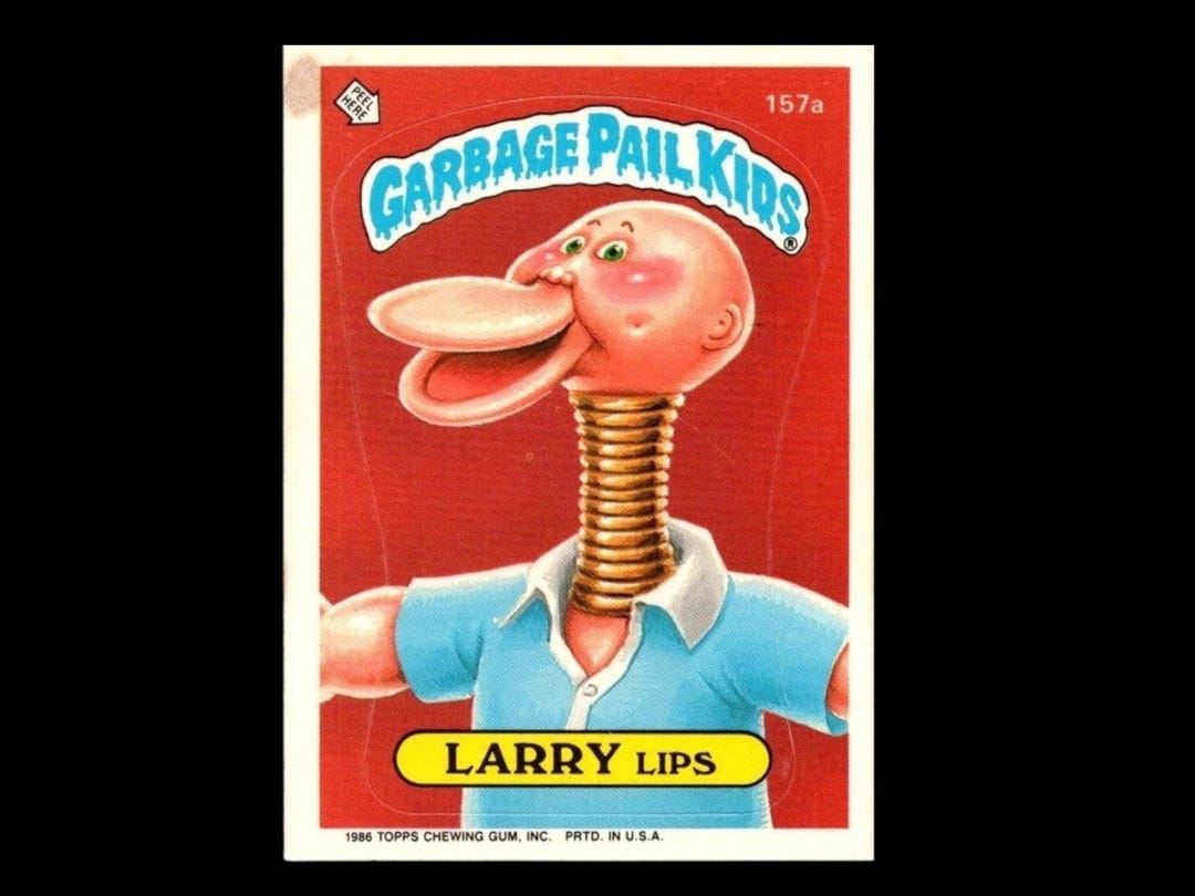 Vintage 1986 Topps Garbage Pail Kids Series 4 Larry Lips #157a - Etsy