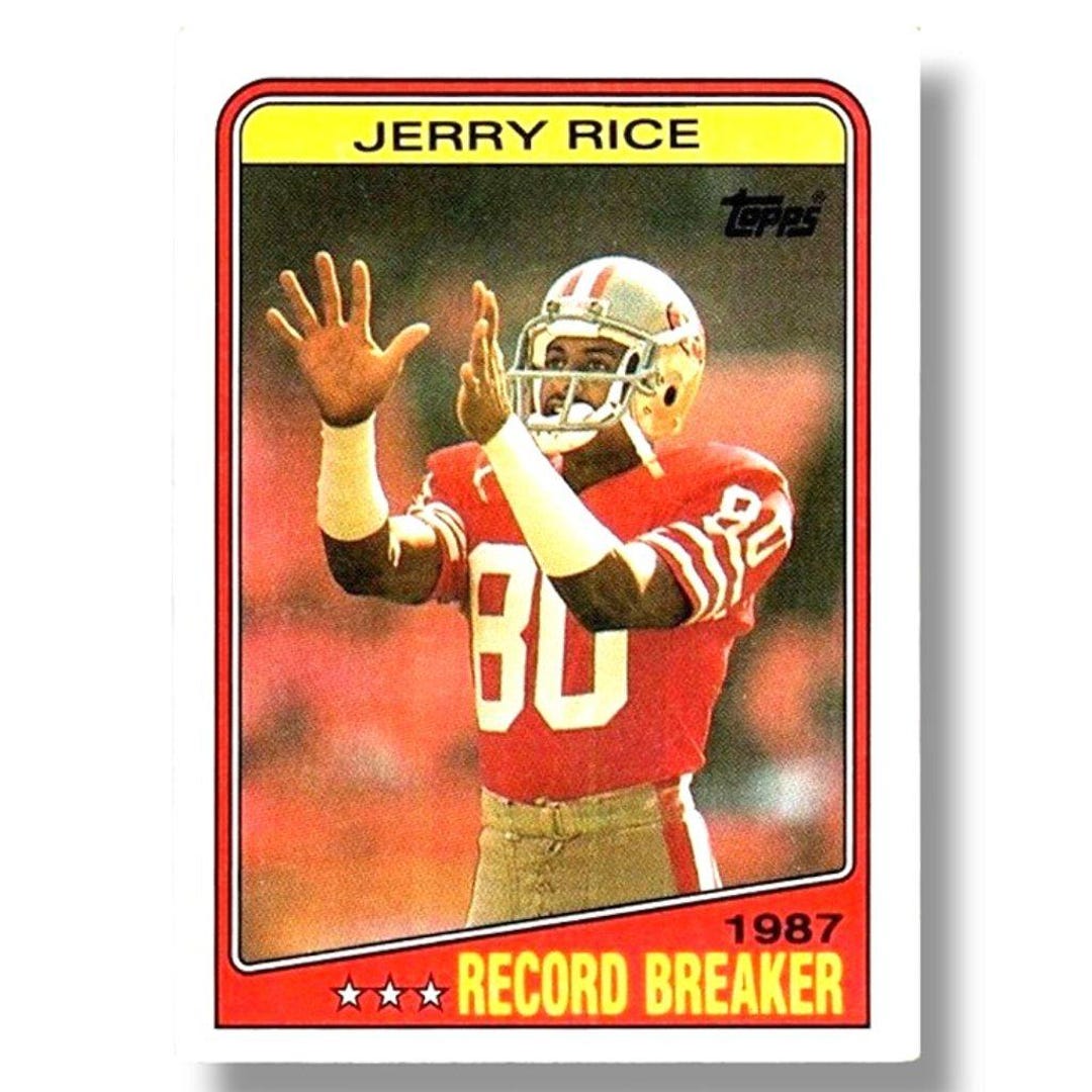 1988 Topps - 1987 Record Breakers Jerry Rice #6 - Etsy