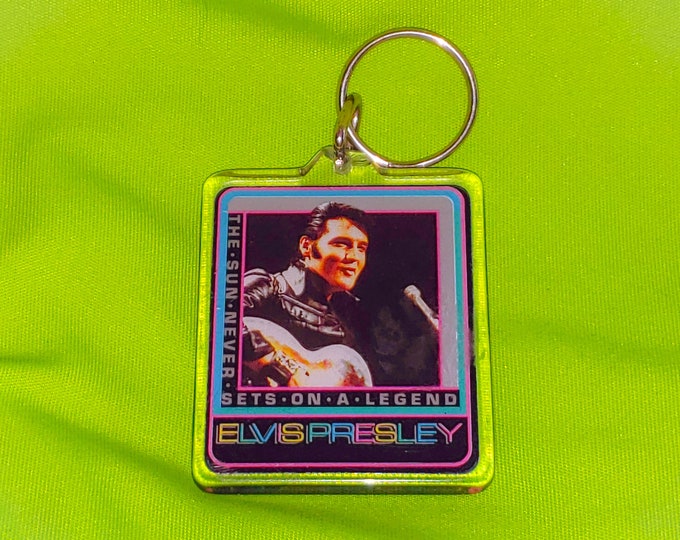 Vintage 1980s or 90s Elvis Presley Lucite Collectors Keychain - Etsy
