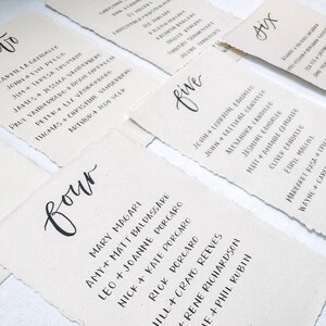 Handwritten Table Seating Chart Cards Seating Chart Cards for - Etsy