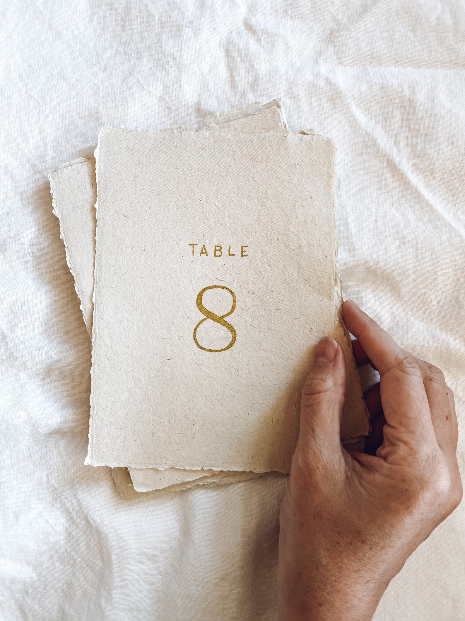 Gold Handwritten Table Numbers on Hand Made Paper Gold - Etsy