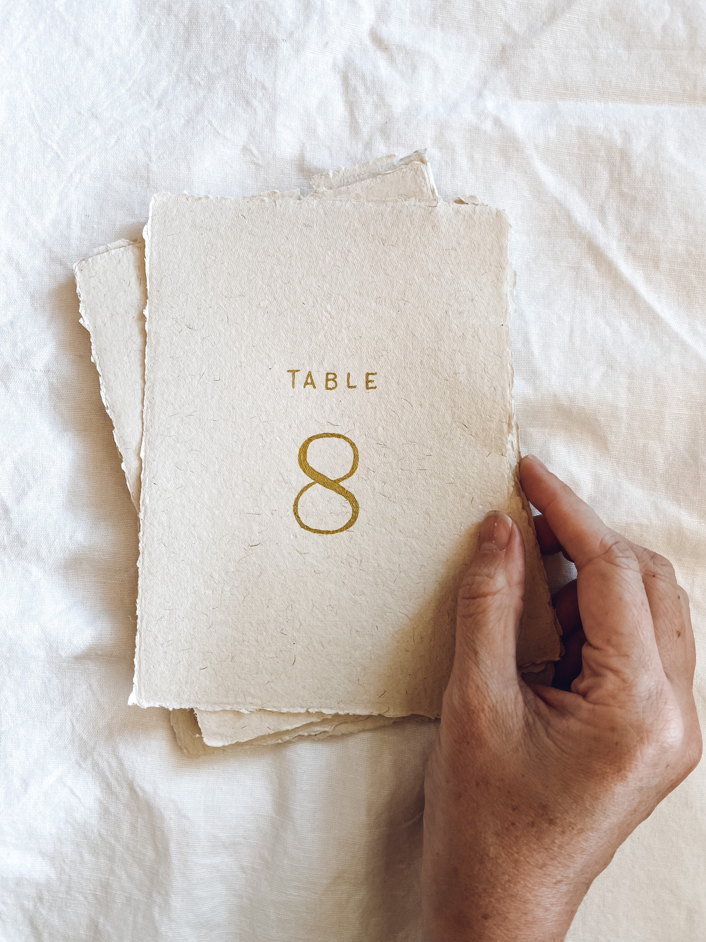 Gold Handwritten Table Numbers on Hand Made Paper Gold - Etsy