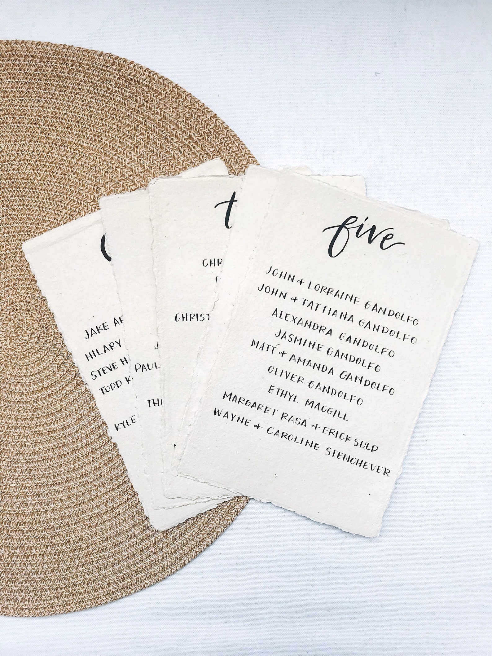 Handwritten table seating chart cards seating chart cards for | Etsy