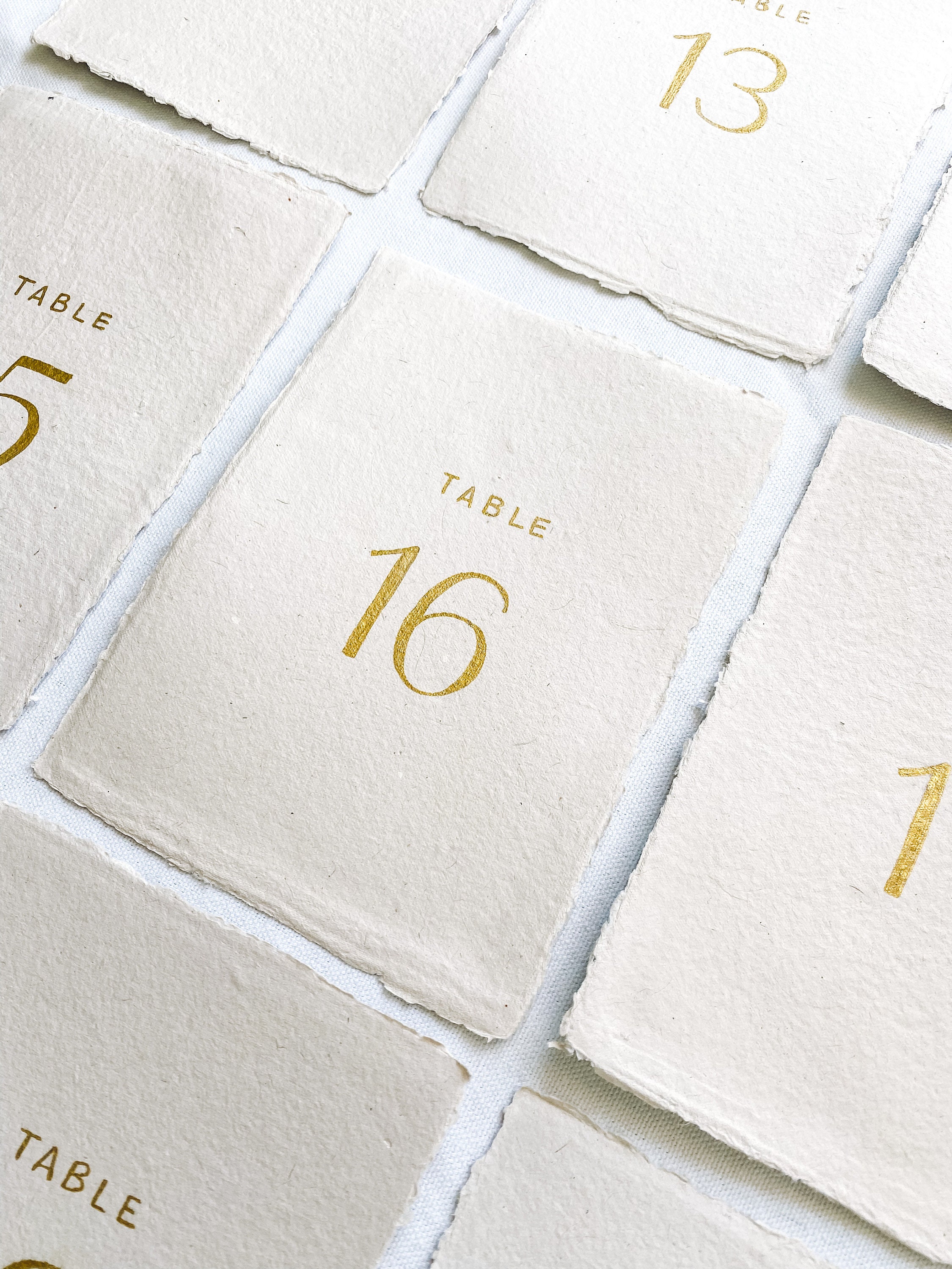 Gold Handwritten Table Numbers on Hand Made Paper Gold - Etsy