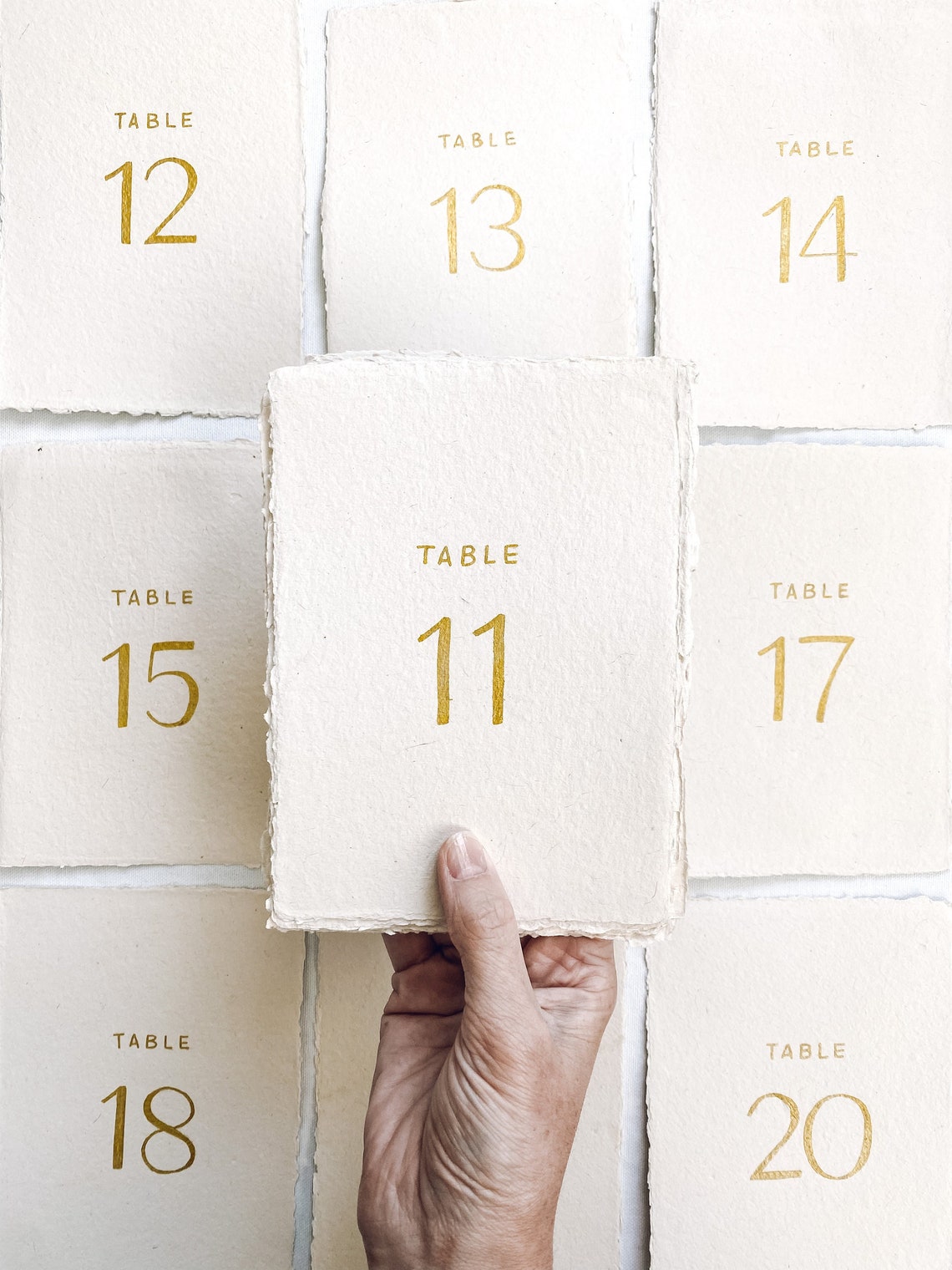 Gold Handwritten Table Numbers on Hand Made Paper Gold - Etsy