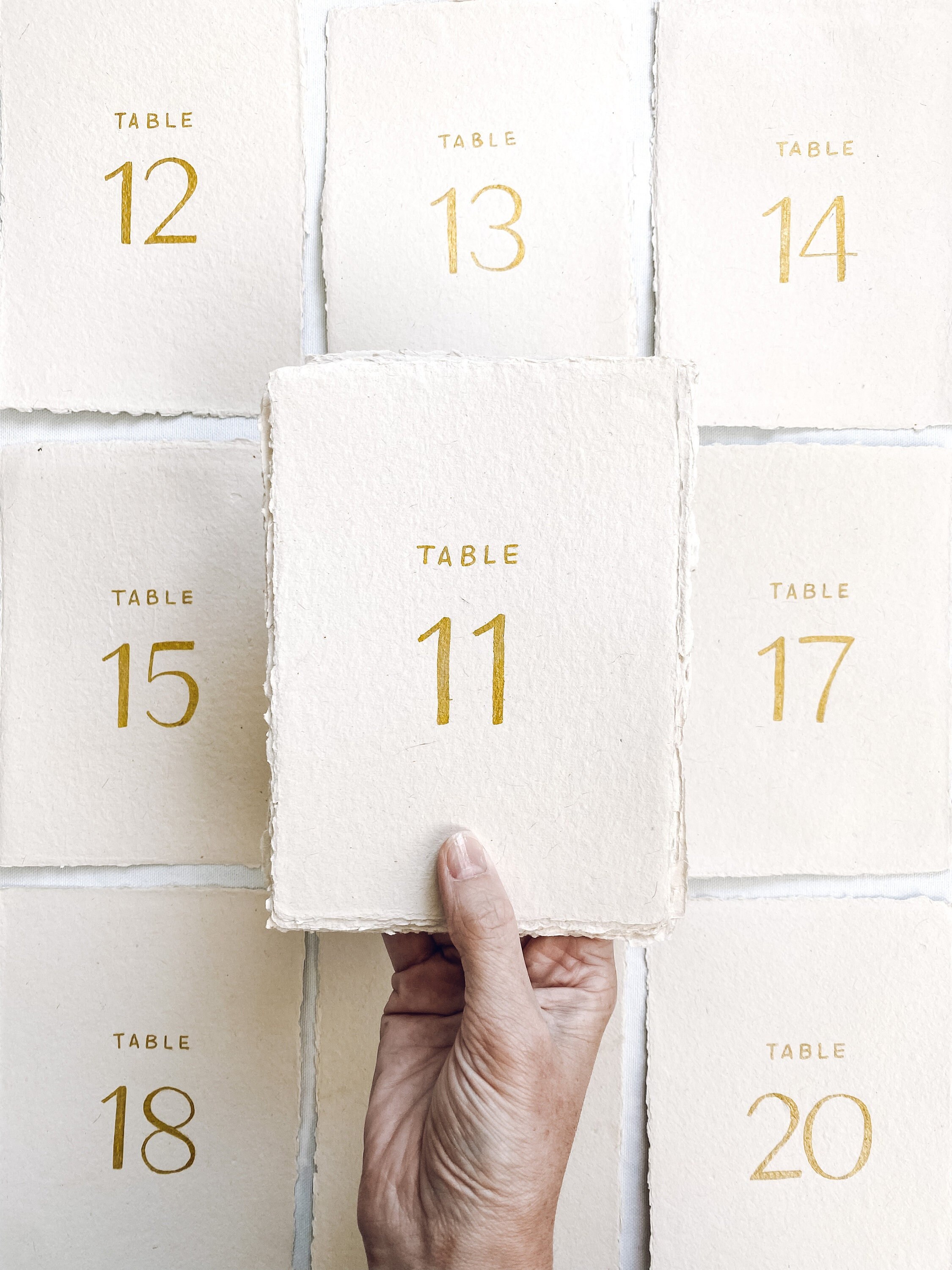 Gold Handwritten Table Numbers on Hand Made Paper Gold - Etsy