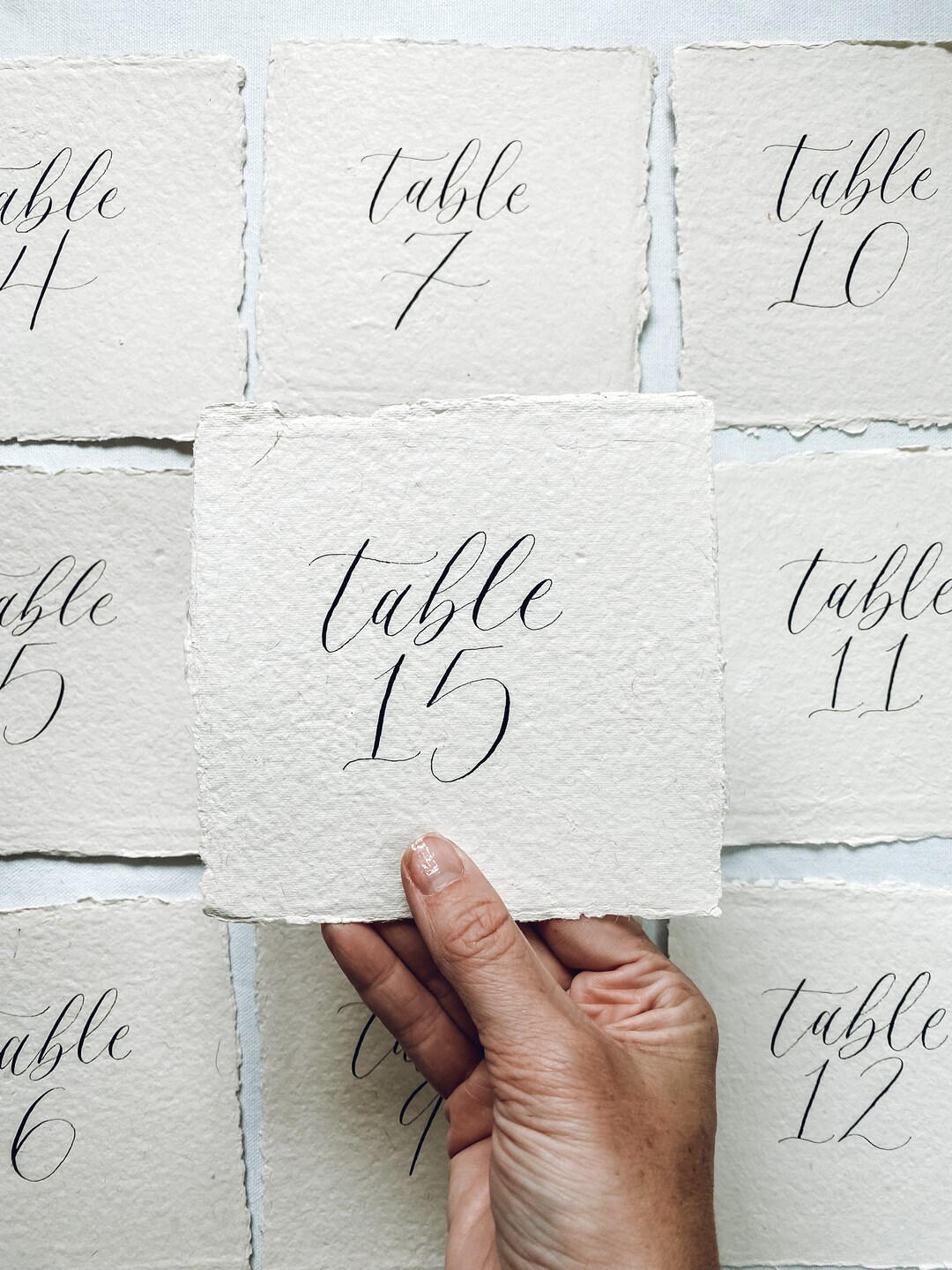 Gold Calligraphy Table Numbers on Hand Made Paper, Gold Calligraphy ...