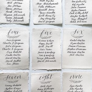 Hand Made Paper Seating Chart Cards, Seating Chart Cards for Wedding ...