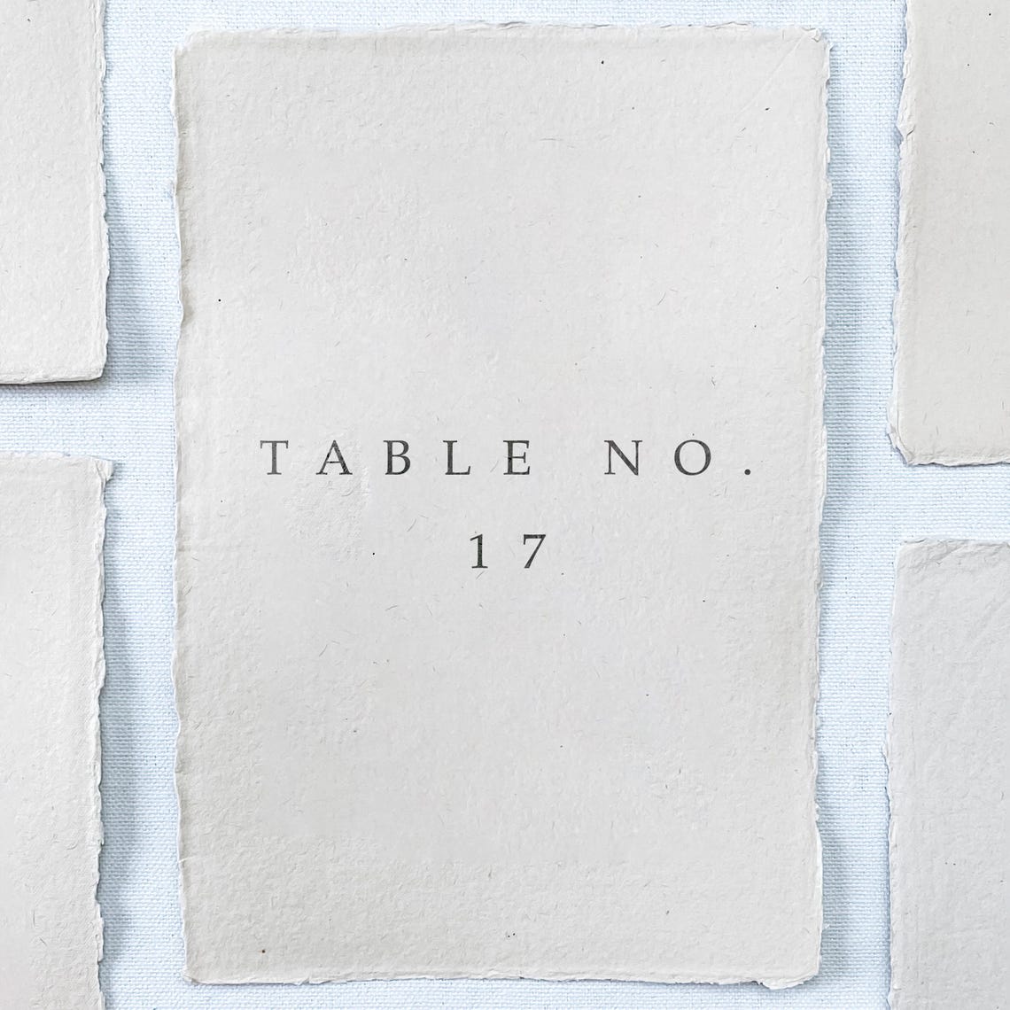 Printed Wedding Table Numbers on Handmade Paper for a Modern and ...
