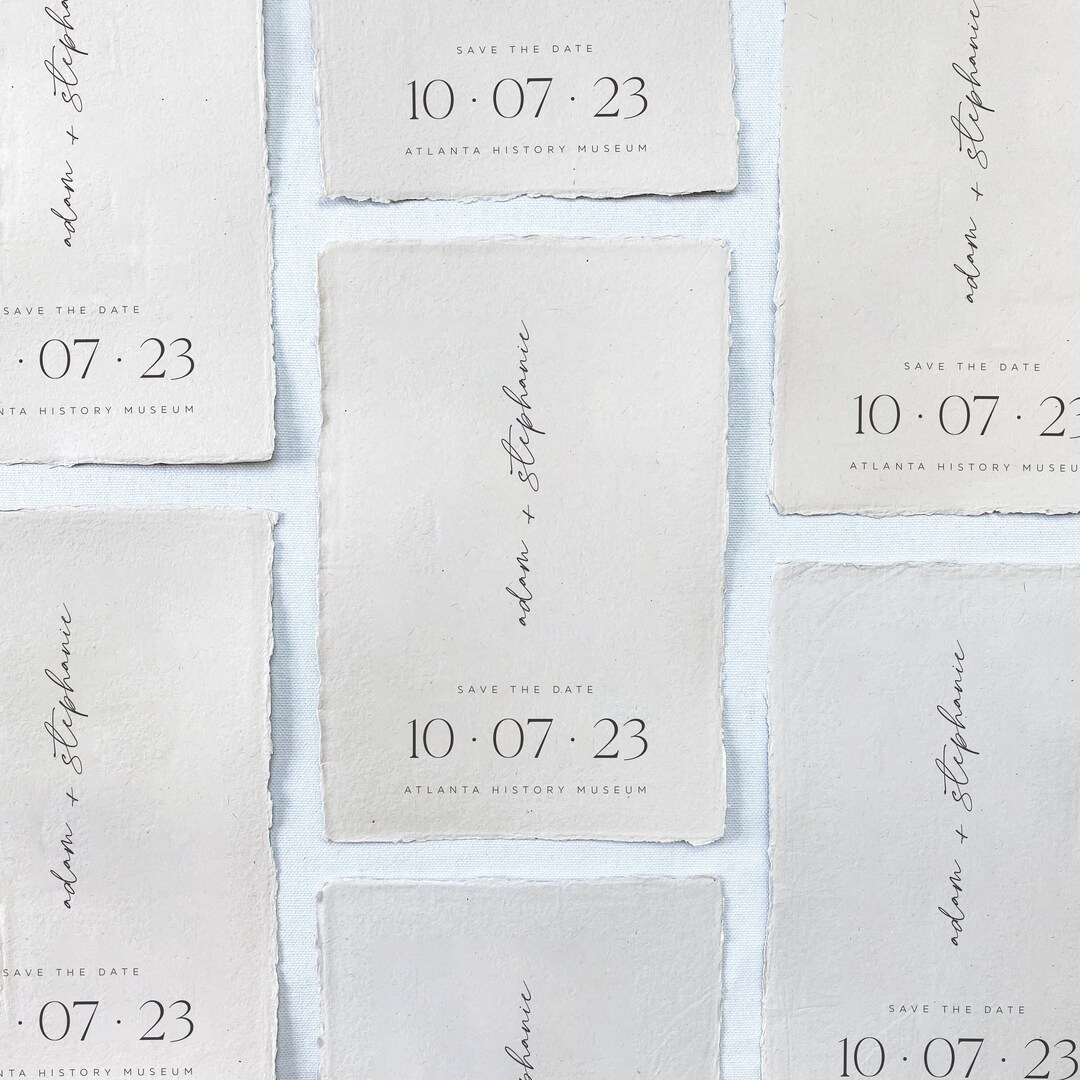 Handmade Paper Save the Dates - Printed Wedding Save the Date - Save ...