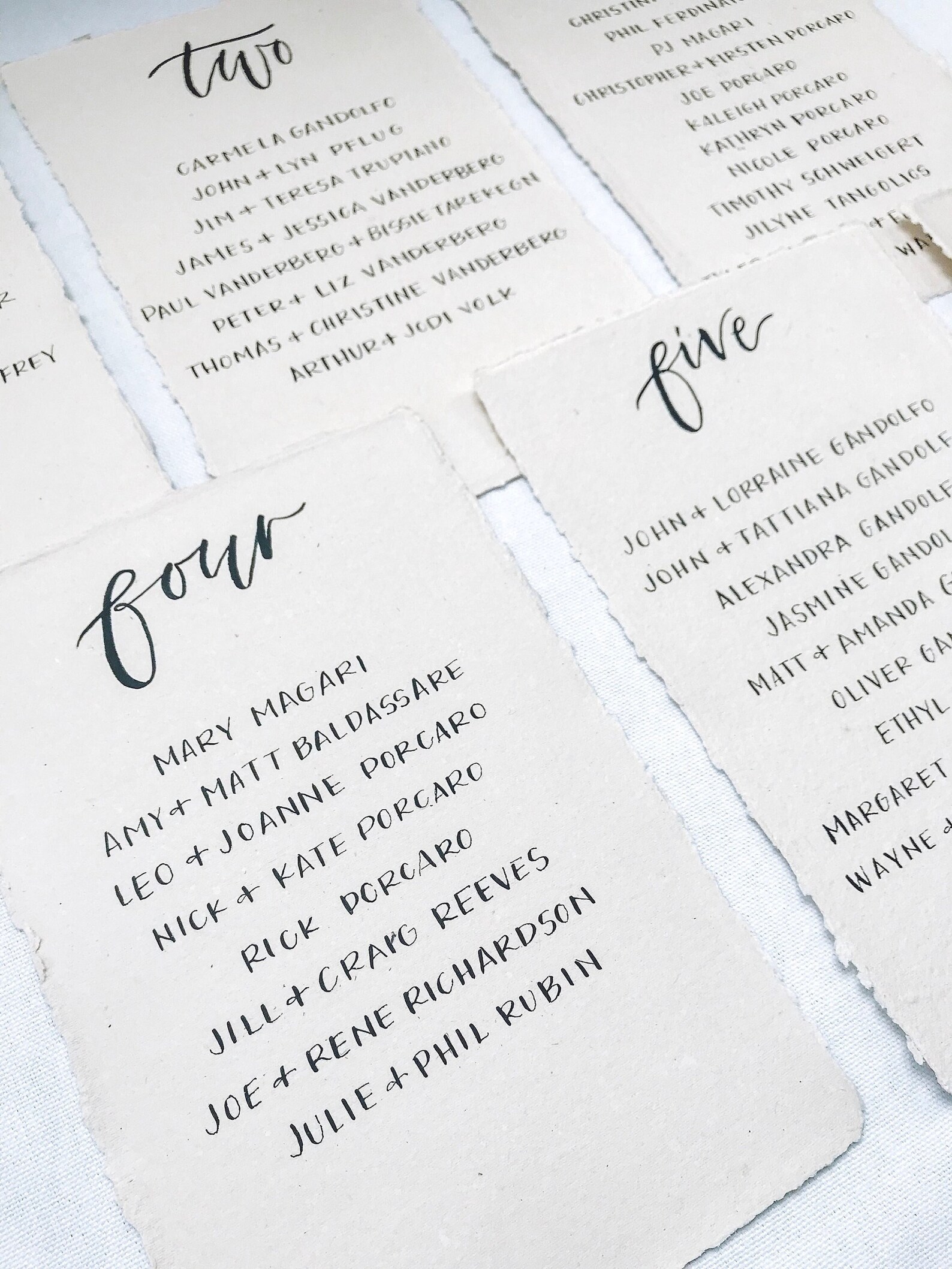 Handwritten Table Seating Chart Cards Seating Chart Cards for - Etsy