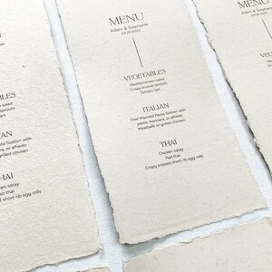 The Hudson Collection - Hand Made Paper Wedding Menu, Modern ...