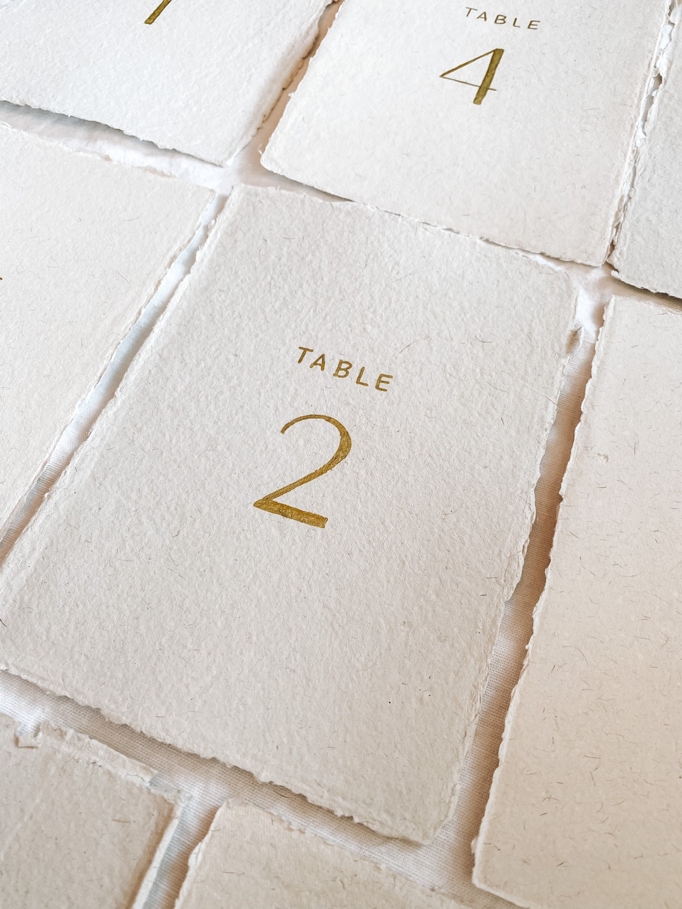 Gold Handwritten Table Numbers on Hand Made Paper Gold - Etsy