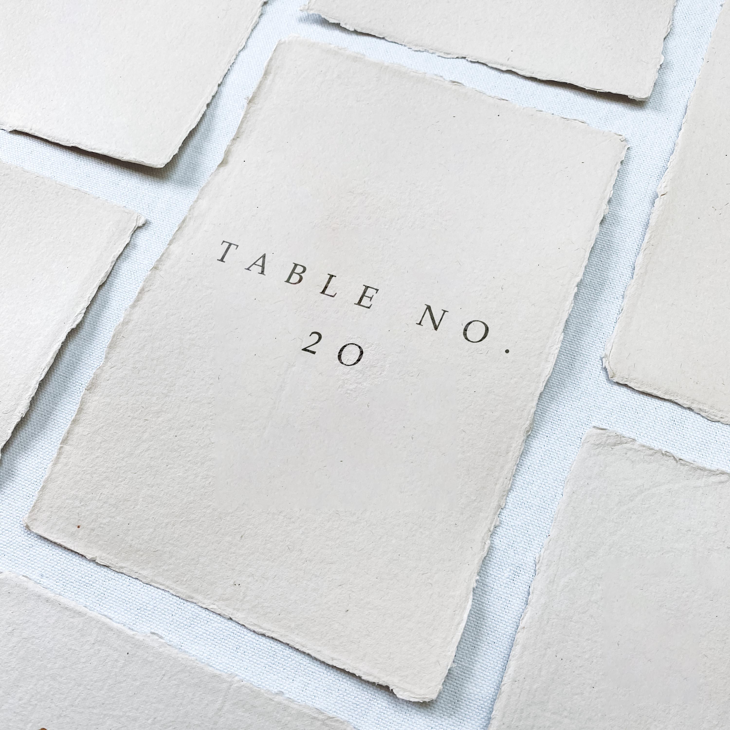 Printed Wedding Table Numbers on Handmade Paper for a Modern and ...
