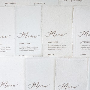The Parker Collection - Hand Made Paper Menu, Printed Wedding Menus on ...