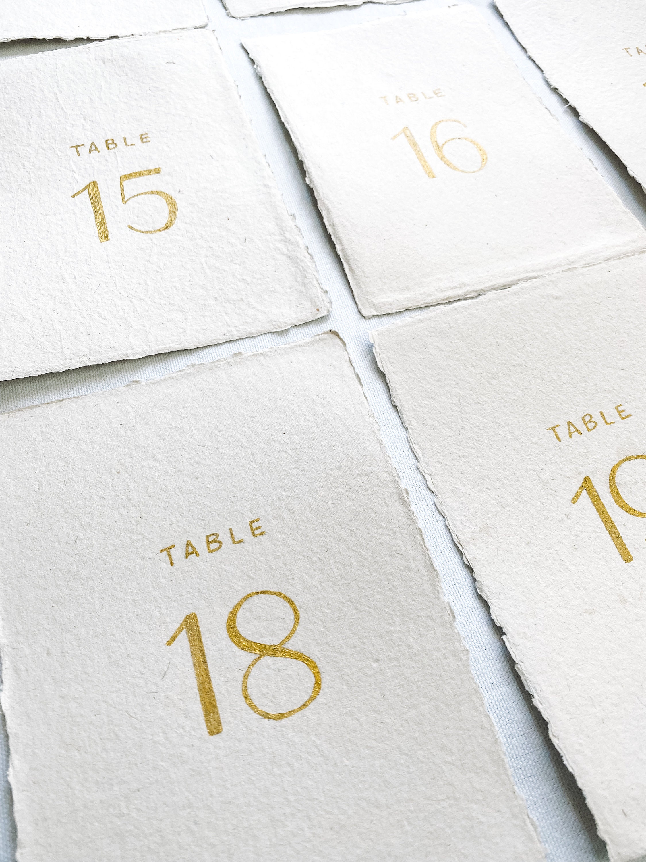 Gold Handwritten Table Numbers on Hand Made Paper Gold - Etsy