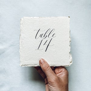 Gold Calligraphy Table Numbers on Hand Made Paper, Gold Calligraphy ...