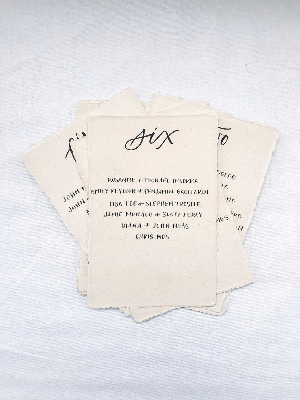 Handwritten table seating chart cards seating chart cards for | Etsy