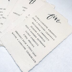 Handwritten Table Seating Chart Cards Seating Chart Cards for - Etsy