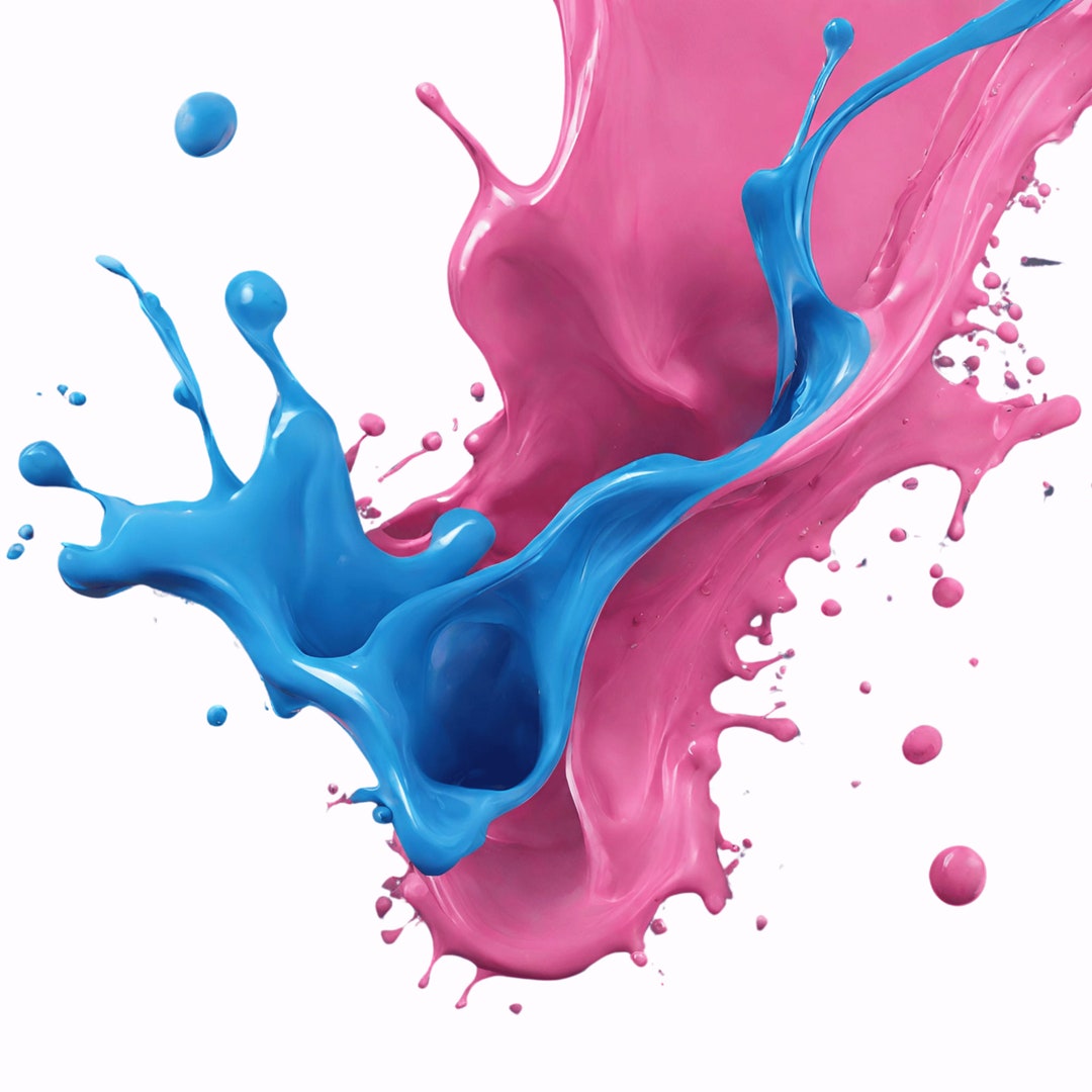 Pink and Blue Paint Splash - Etsy