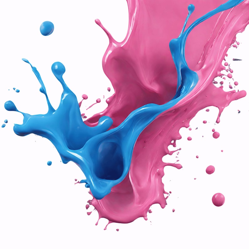 Pink and Blue Paint Splash - Etsy