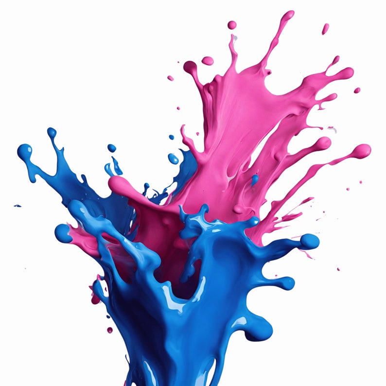 Pink and Blue Paint Splash - Etsy