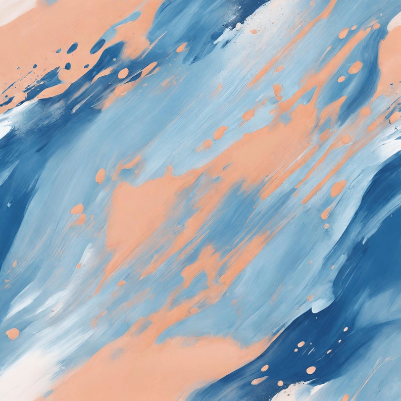 Peach and Blue Color Splash - Etsy