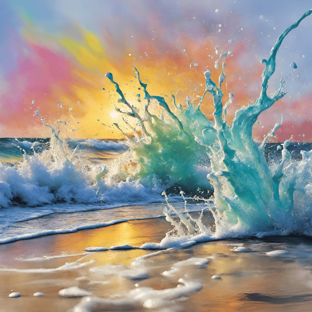 Colorful Beach Splash - Etsy