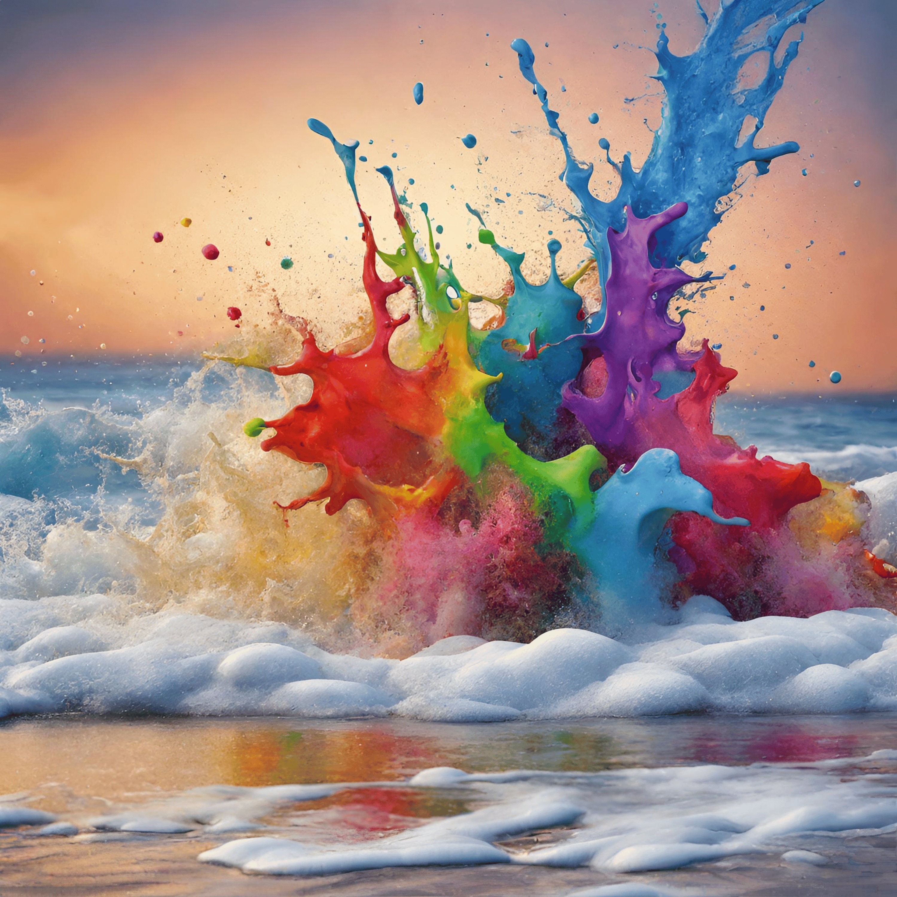 Colorful Beach Splash - Etsy
