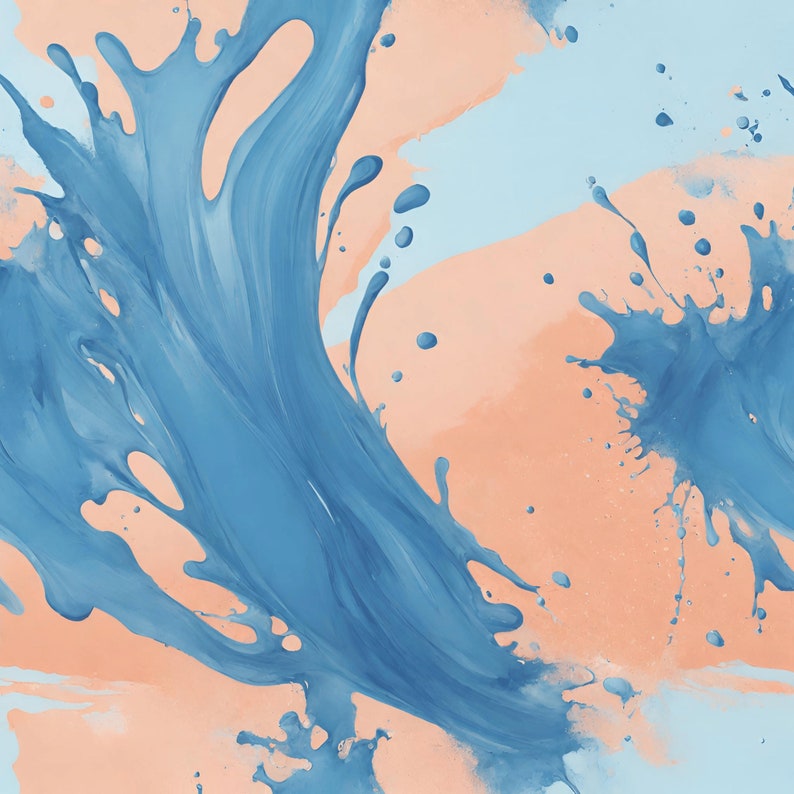 Peach and Blue Color Splash - Etsy