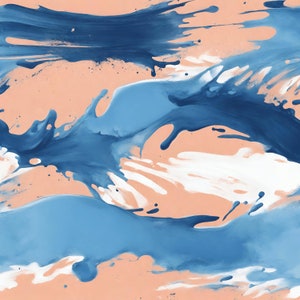 Peach and Blue Color Splash - Etsy